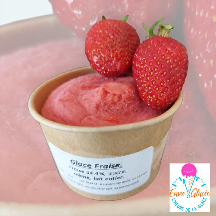 Glace de saison - Glace Fraise - Envie Glacée